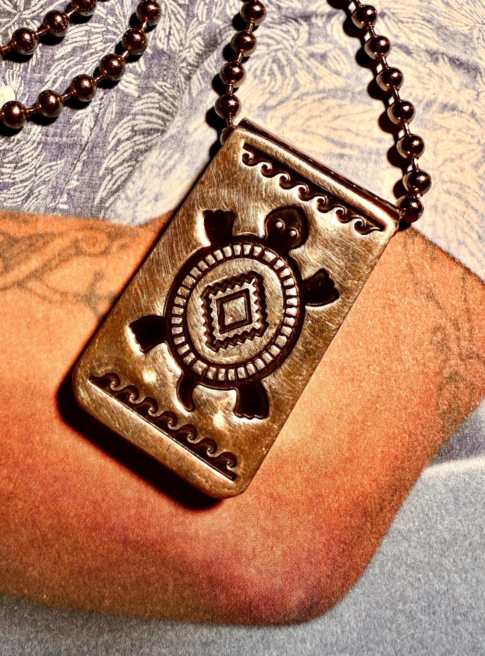 Southwestern Silver Native American Unisex Pendant Necklace Money Clip ...