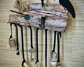 Witch Bells Good Luck Prosperity Home Protection Door Hanger With Blue ...