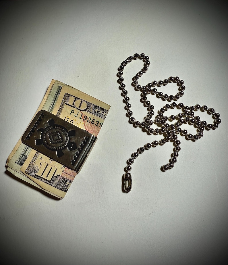 Southwestern Silver Native American Unisex Pendant Necklace Money Clip ...