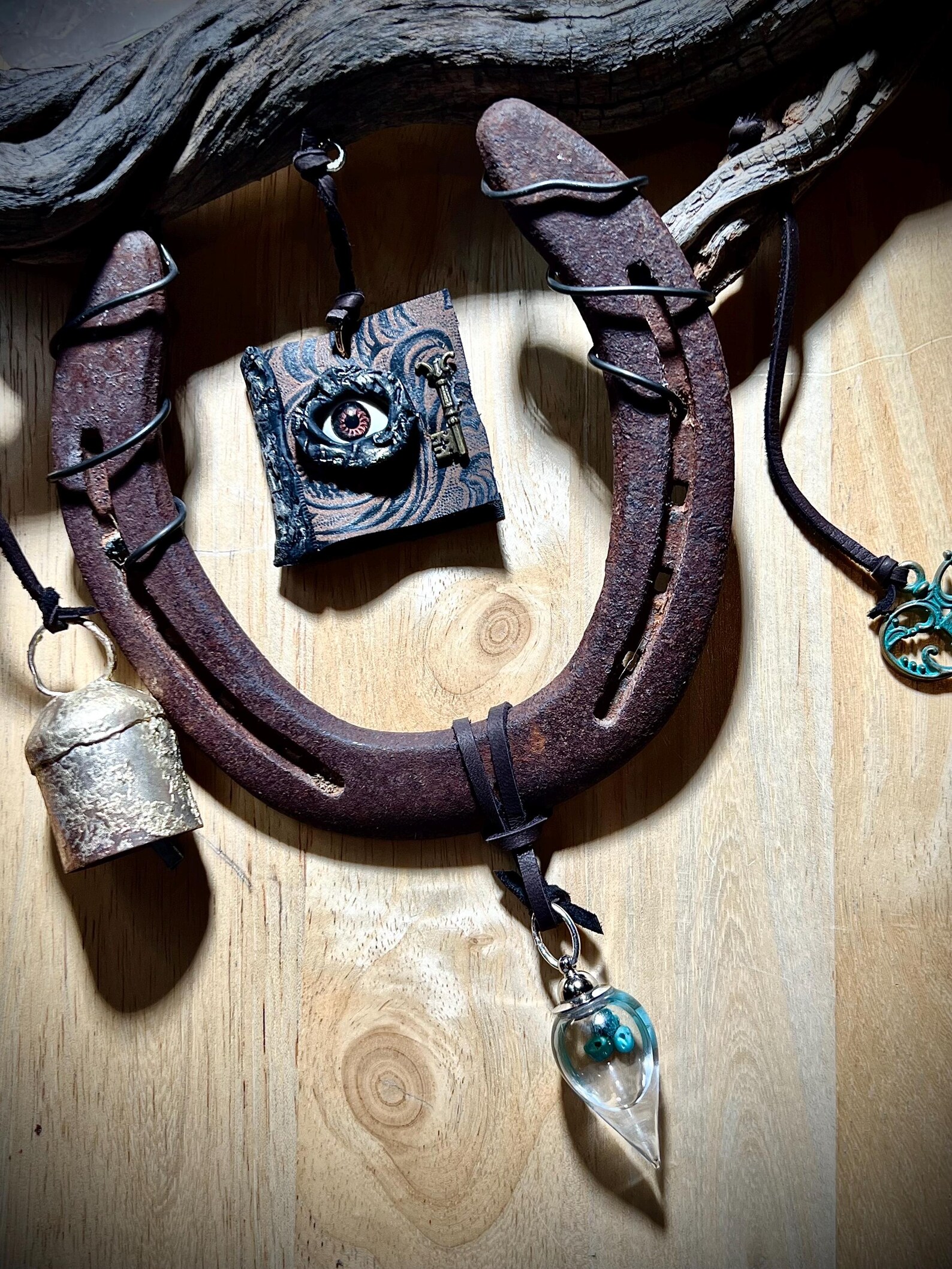 Witch Bells Mystical Home Protection Rusty Horseshoe Good Luck Amulets ...