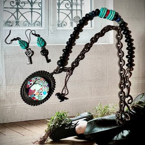 Mystical Magical Tim Burton Style Tree House Chain Beaded Pendant ...