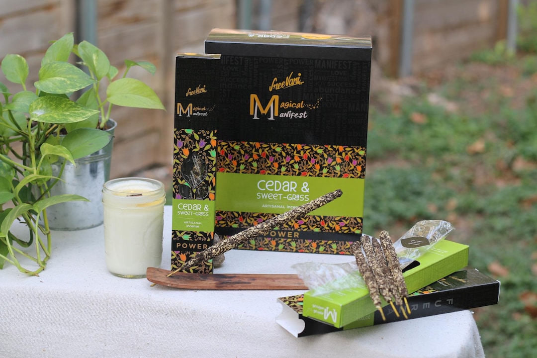 Sree Vani Magical Manifest Cedar & Sweet-grass Power Artisanal Smudge ...