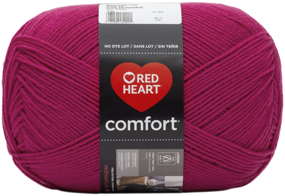 Red Heart Comfort Yarn-shocking Pink - Etsy