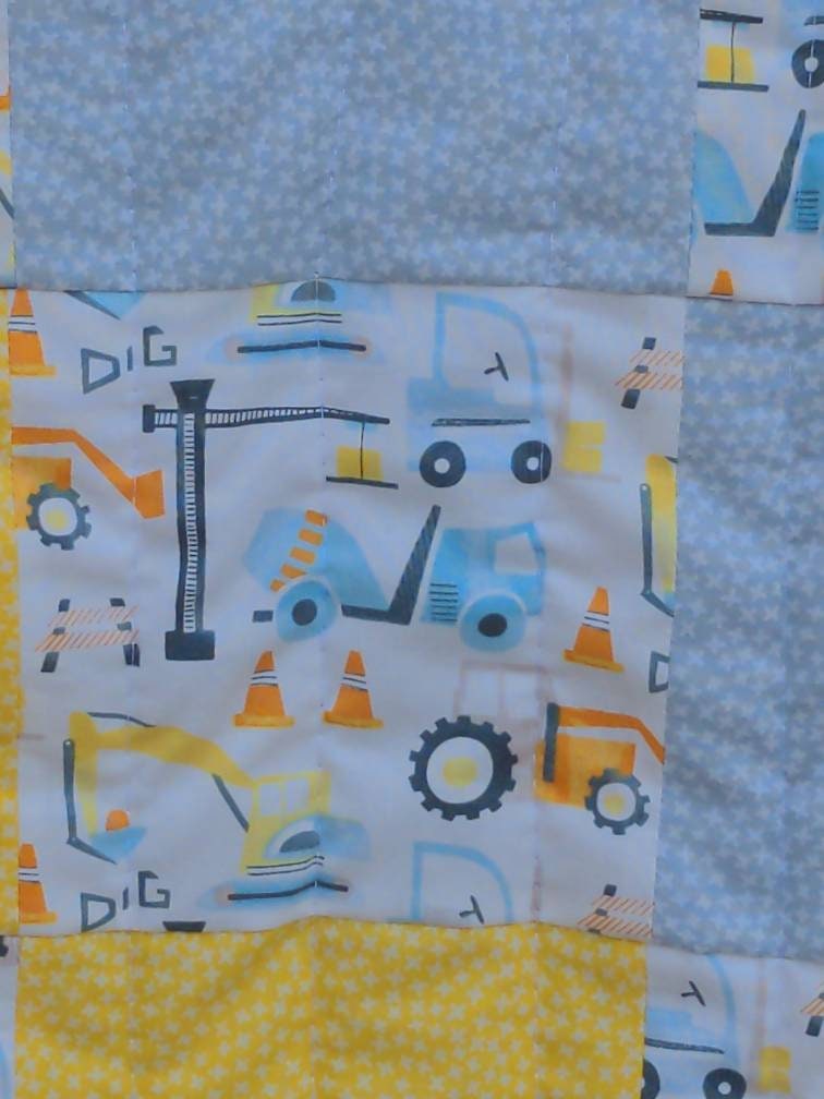 Construction Equipment Baby Quilt, Big Trucks Baby Quilt, Digger Quilt ...