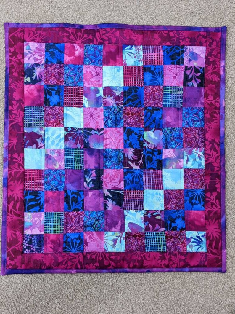 Purple and Pink Doll Quilt Purple and Blue Doll Quilt Modern - Etsy