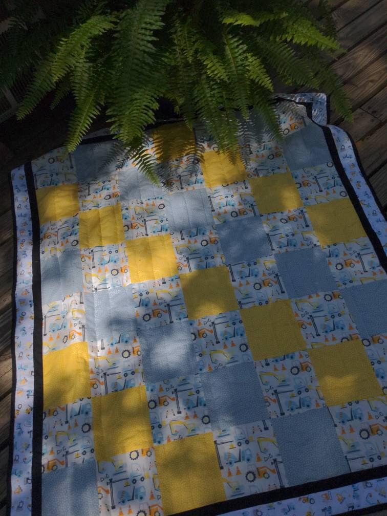 Construction Equipment Baby Quilt Big Trucks Baby Quilt - Etsy
