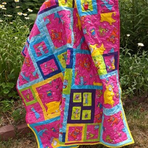 Monster Baby Quilt, Handmade Monster Baby Blanket, Pink Monsters - Etsy