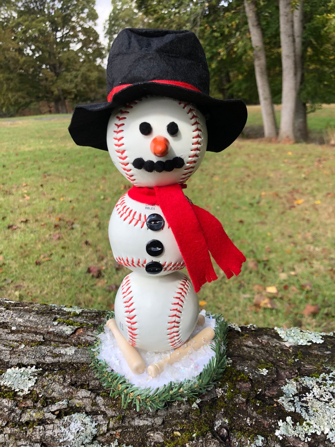 Baseball Snowman - Etsy
