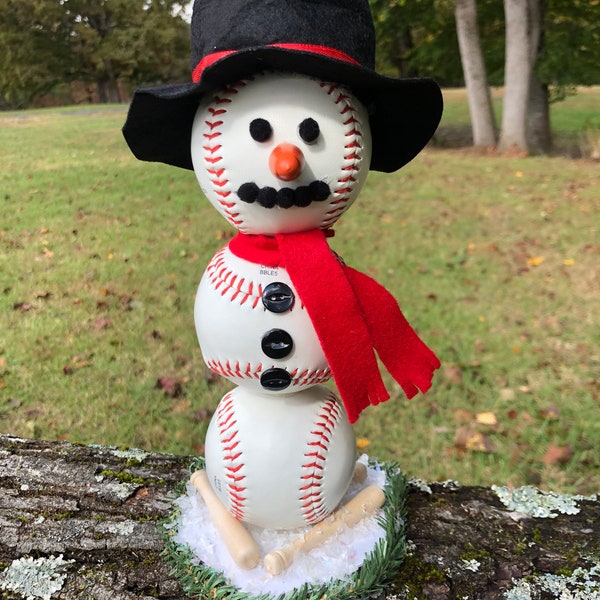 Baseball Snowman Svg - Etsy