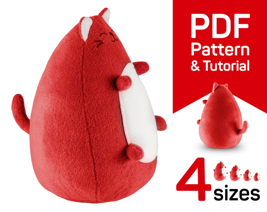 Fat Cat Sewing Pattern PDF, Mothers Day Gift Pattern Fat Kitten, Easy ...