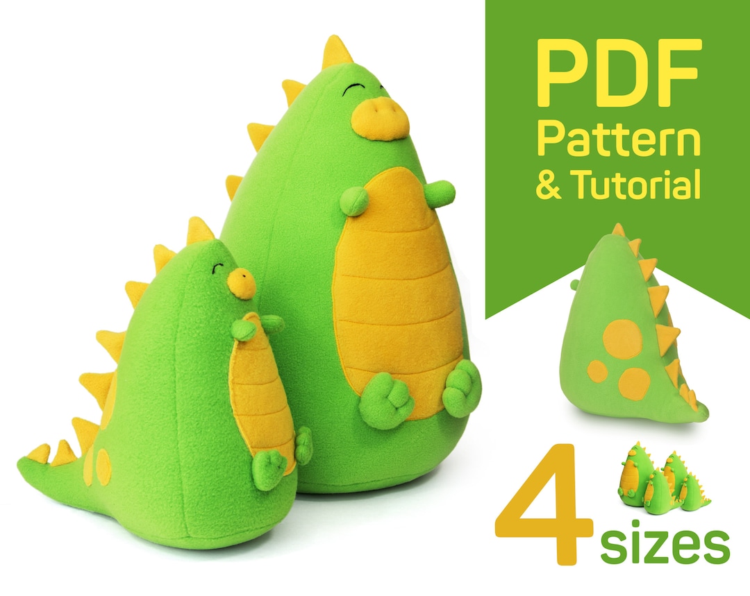 Dinosaur Sewing Pattern, Plush Dinosaur PDF Pattern, Stuffed Toy ...