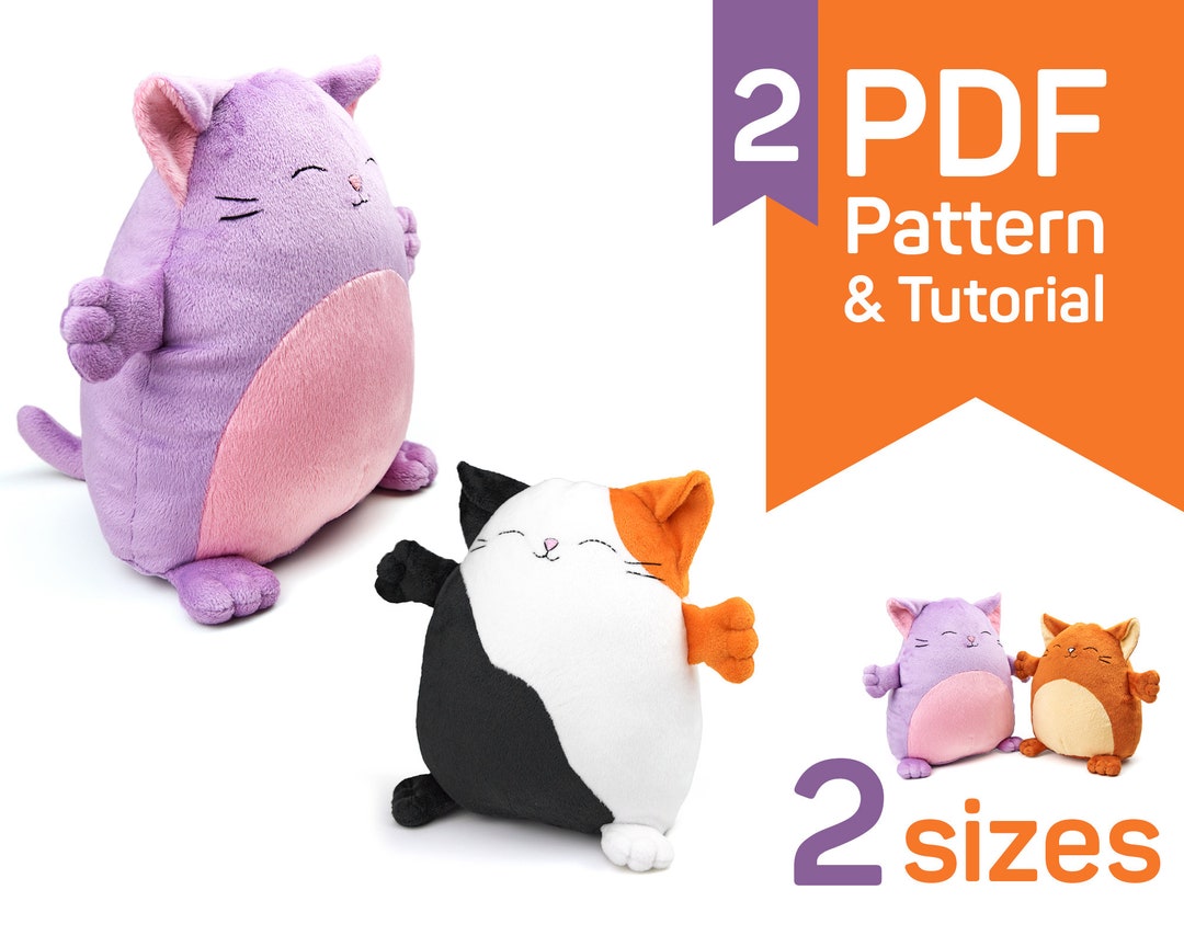 2 Cats Sewing Pattern PDF for Stuffed Animals Pattern: Squishy - Etsy