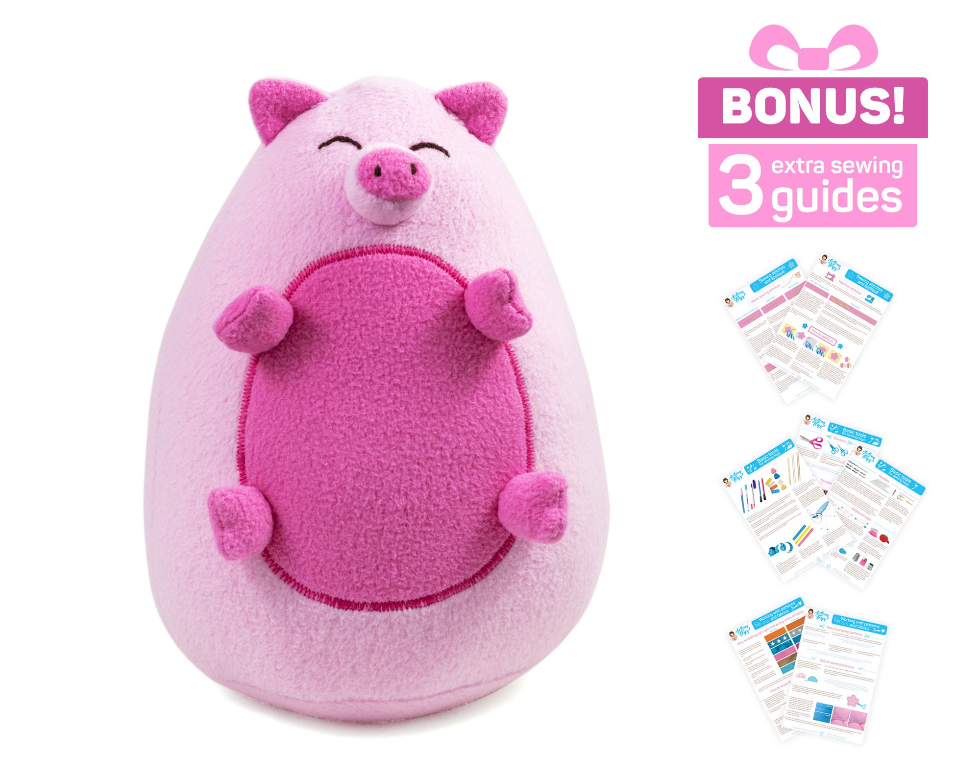 Pig Sewing Pattern PDF: Fat Pig Plush Sewing Pattern & | Etsy Australia