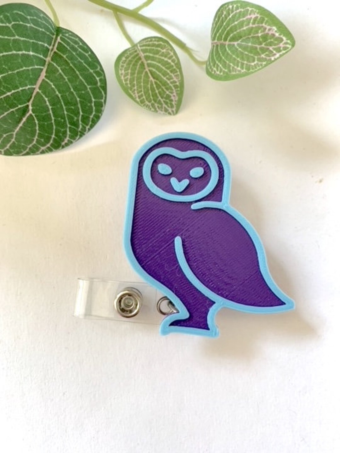 3D Barn Owl Embossed, Retractable Badge Pull, Name Badge Holder, ER ...