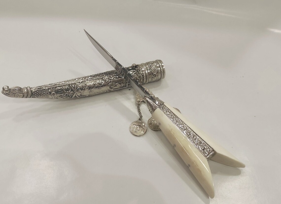 Cretan, Traditional, Original, Handmade, Carved Silver, 12'' Knife - Etsy