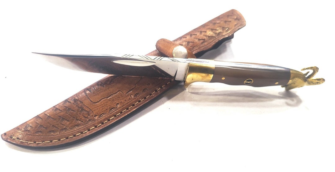 Goat Head Hunting Knife Stainless Steel 440c Fixed Blade Horn Handle No ...