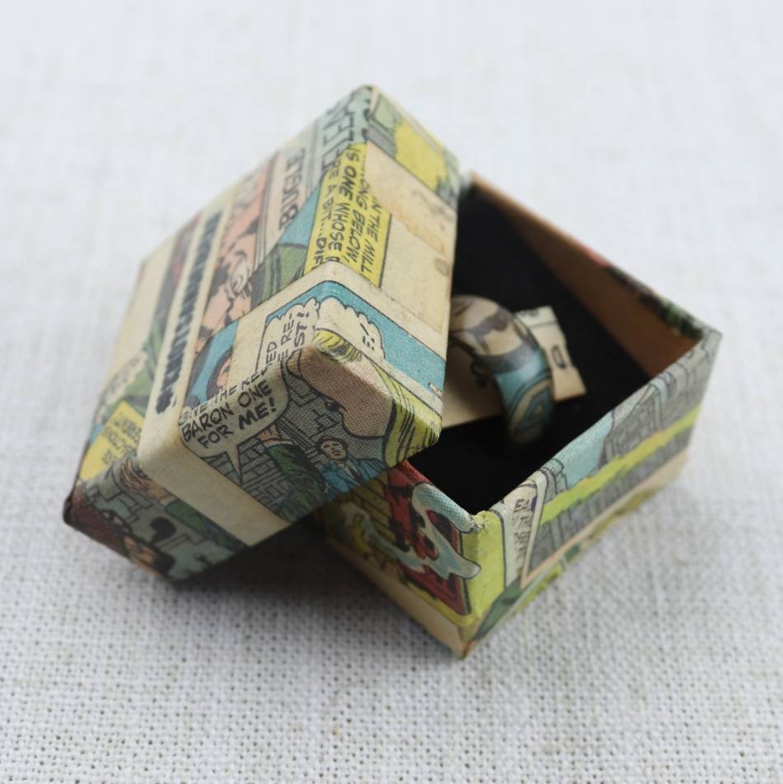 Comic Book Rings Vintage Superhero Jewelry With Ring Box - Etsy