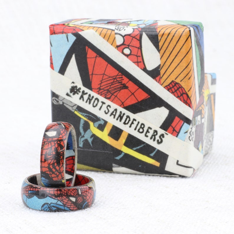 Comic Book Rings Vintage Superhero Jewelry With Ring Box - Etsy