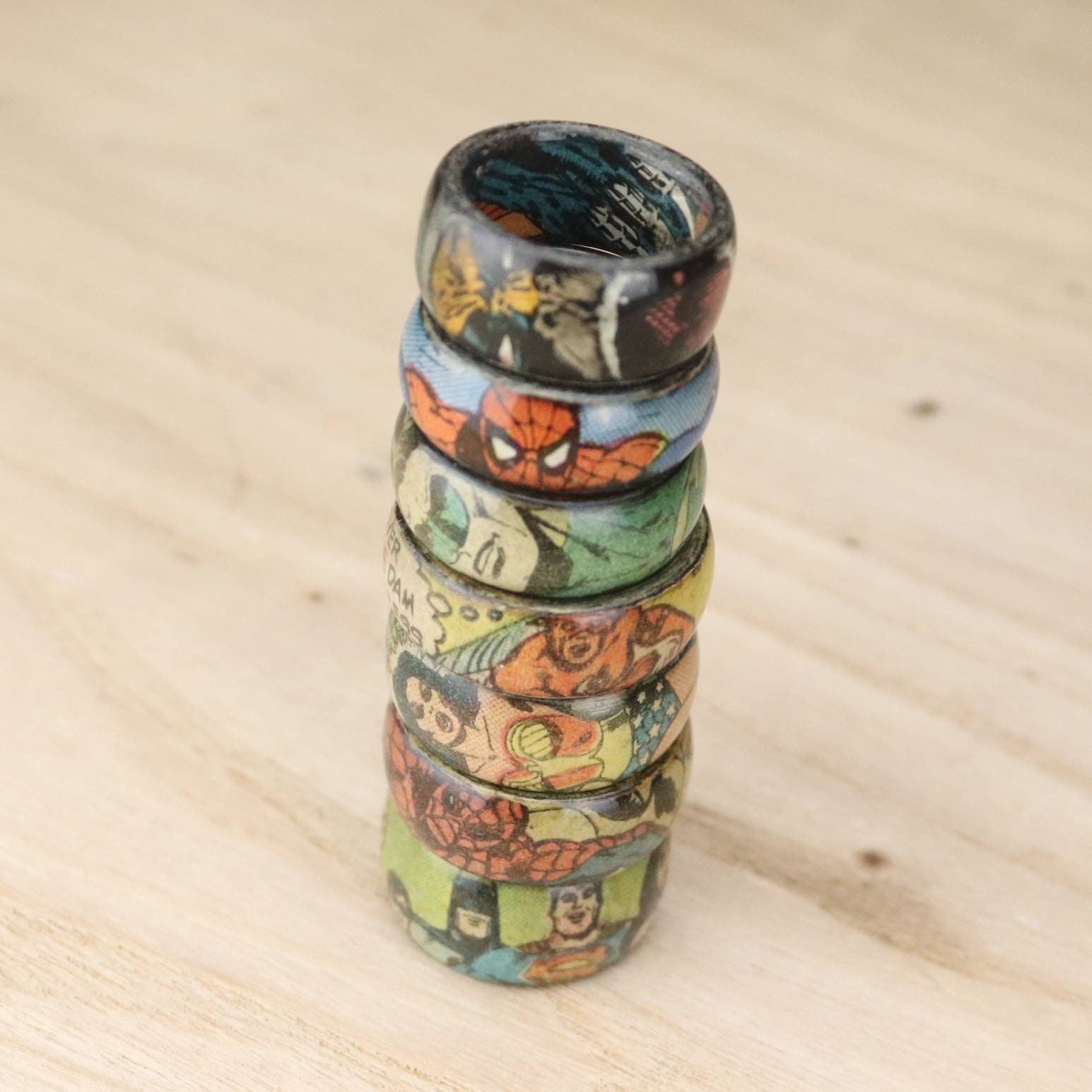 Comic Book Rings Superhero Ring Size 11.75 in Stock Ready - Etsy