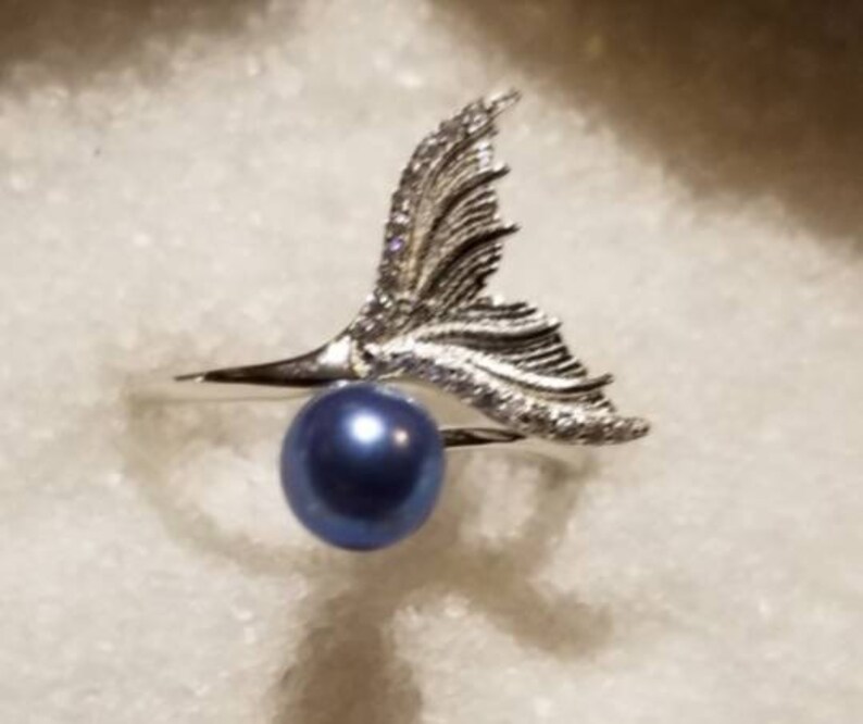 925 Sterling Silver Mermaid Ring Pearl Mount Adjustable - Etsy