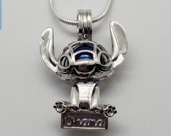 925 Sterling Silver Stitch Alien Pearl Cage Pendant With - Etsy