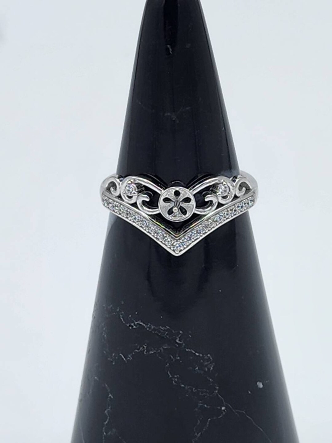 CLEARENCE!! 925 Sterling Silver Princess Ring With Cubic Zirconia ...