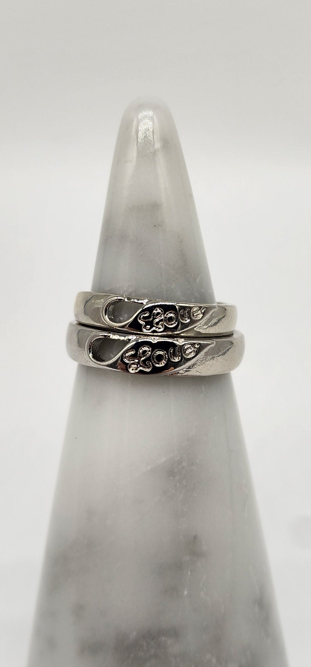 CLEARENCE!! 925 Sterling Silver Cursive "love" Couple Wedding ...