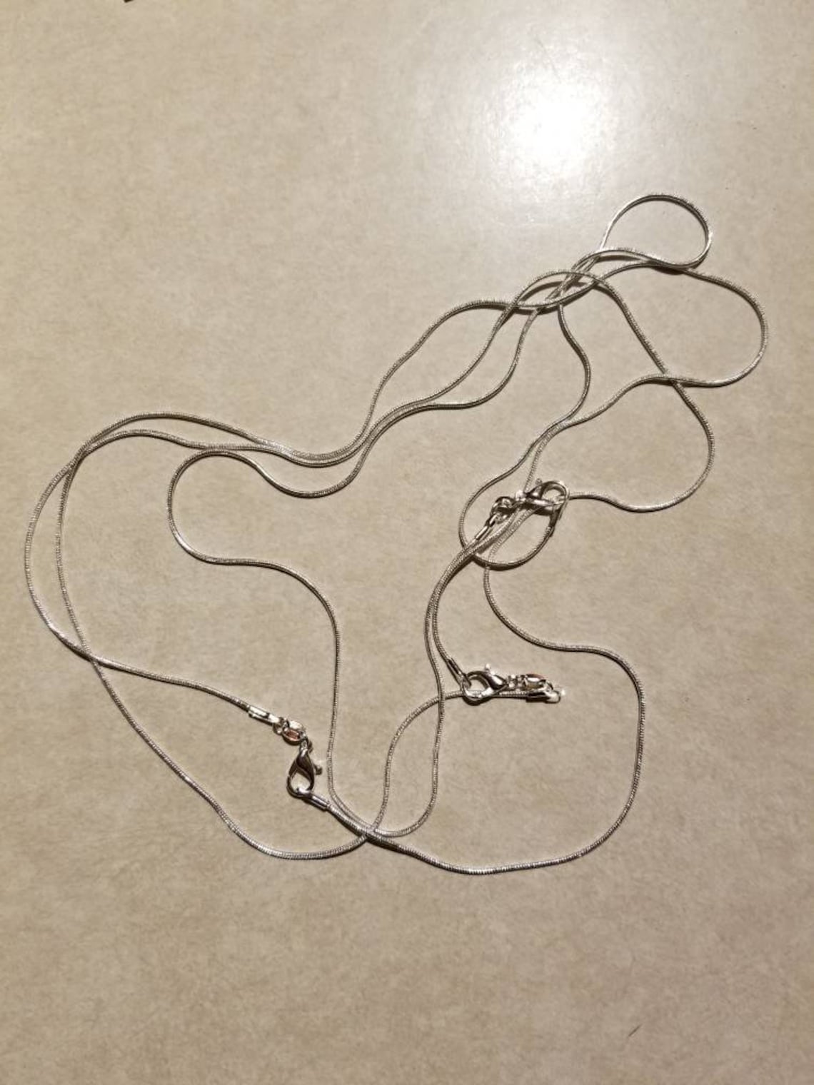 925 Sterling Silver 16 18 20 22 or 24 Inch Snake Chains - Etsy