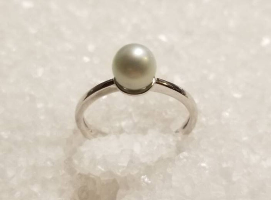 Bague de fixation réglable simple en argent sterling 925 avec perles ...