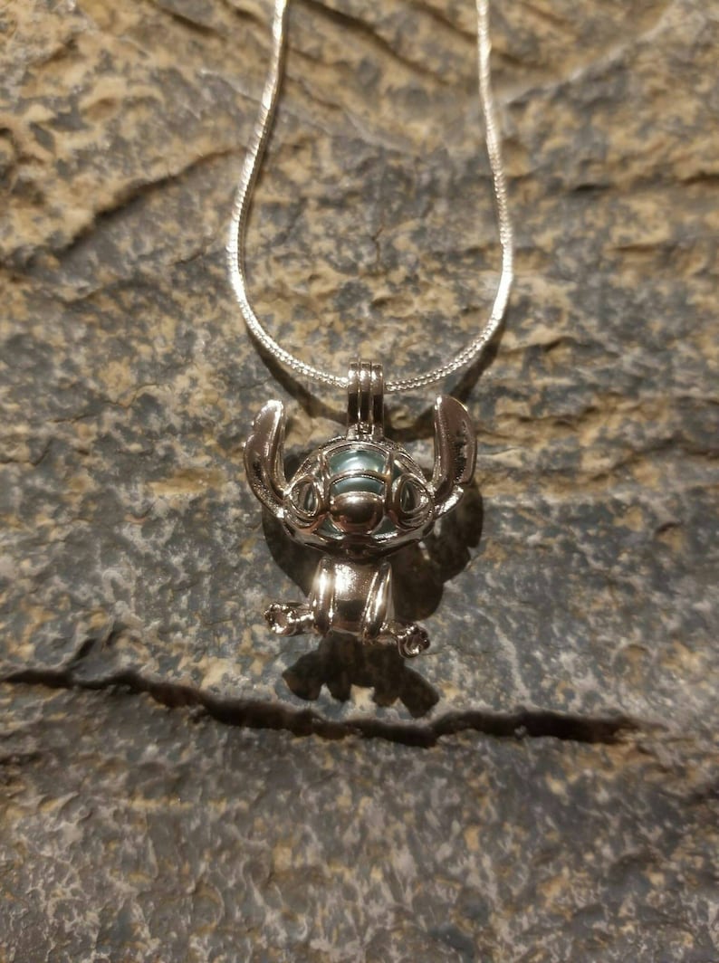 925 Sterling Silver Stitch Alien Pearl Cage Pendant With - Etsy