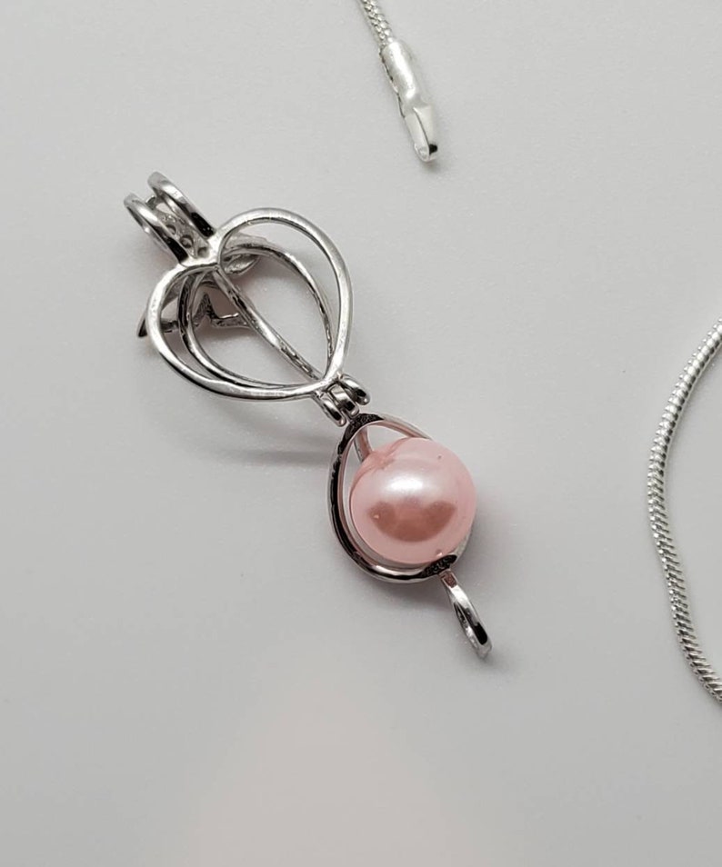 925 Sterling Silver Pearl Cage With Rose Gold Butterfly and 20 | Etsy