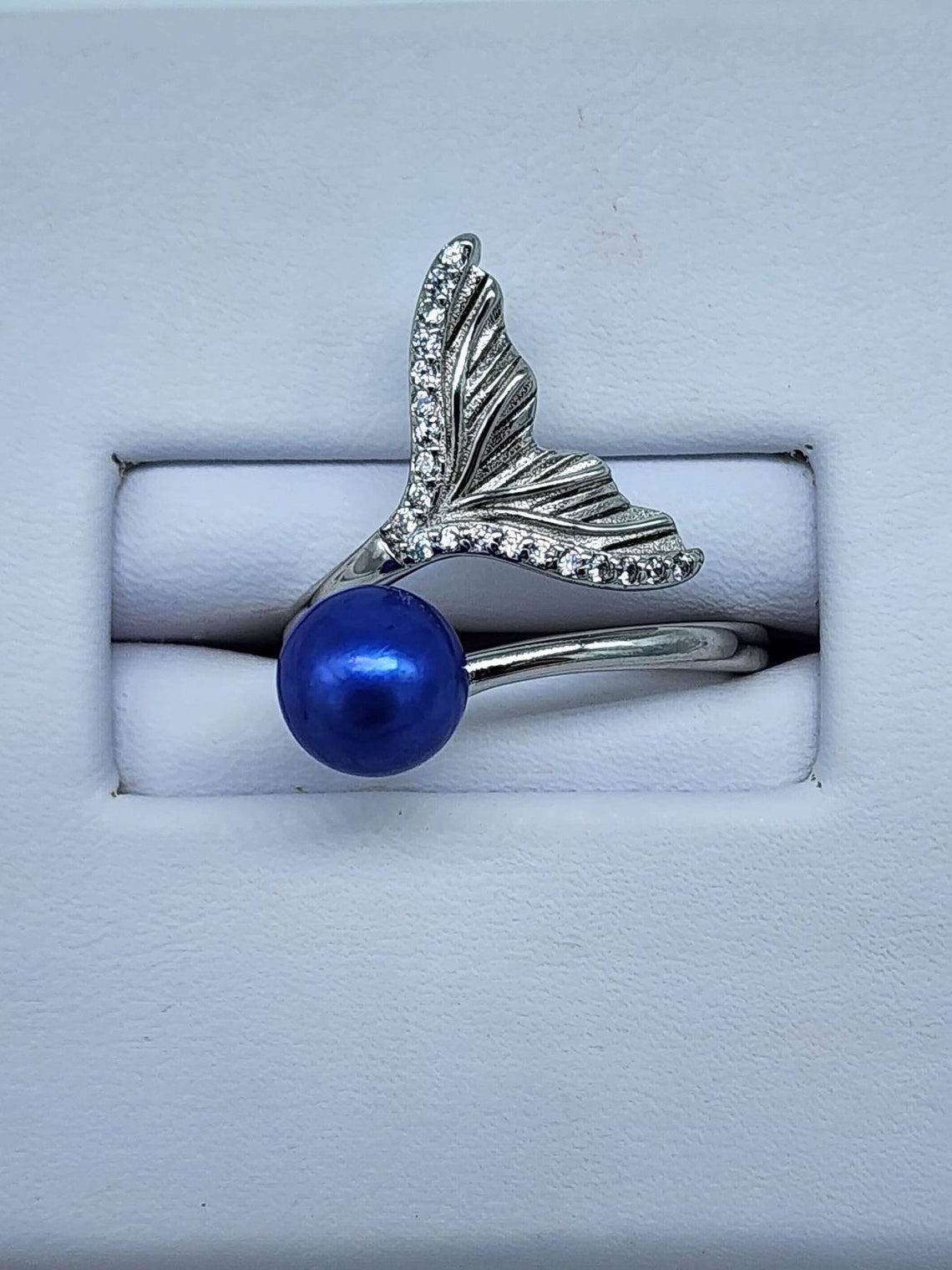 925 Sterling Silver Mermaid Ring Pearl Mount - Adjustable (pearls NOT ...