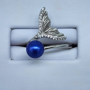 925 Sterling Silver Mermaid Ring Pearl Mount - Adjustable (pearls NOT ...