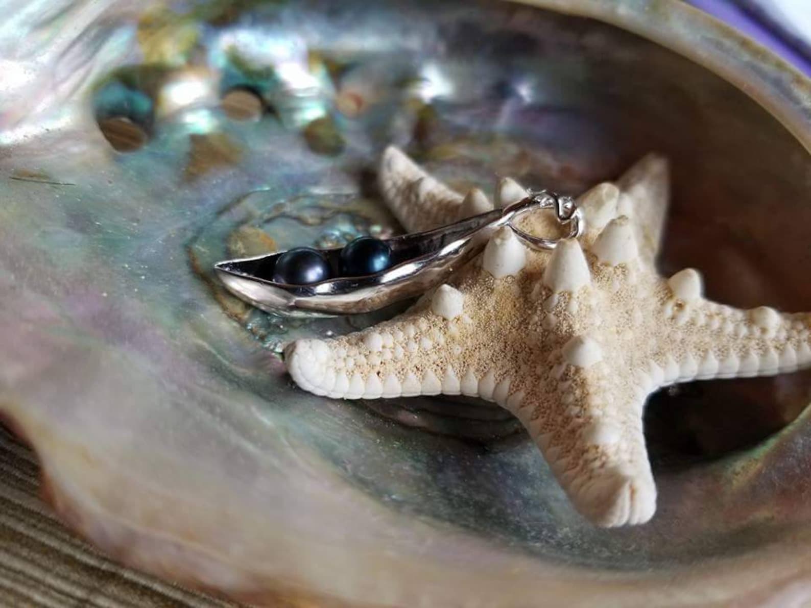 925 Sterling Silver Pea Pod holds 2 or 3 peas - Etsy