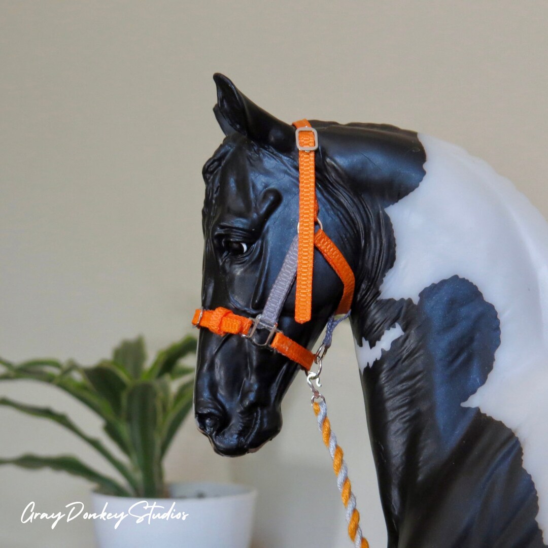 PJ Traditional Model Horse Halter and Lead Rope Set Fist 1/9 Scale ...