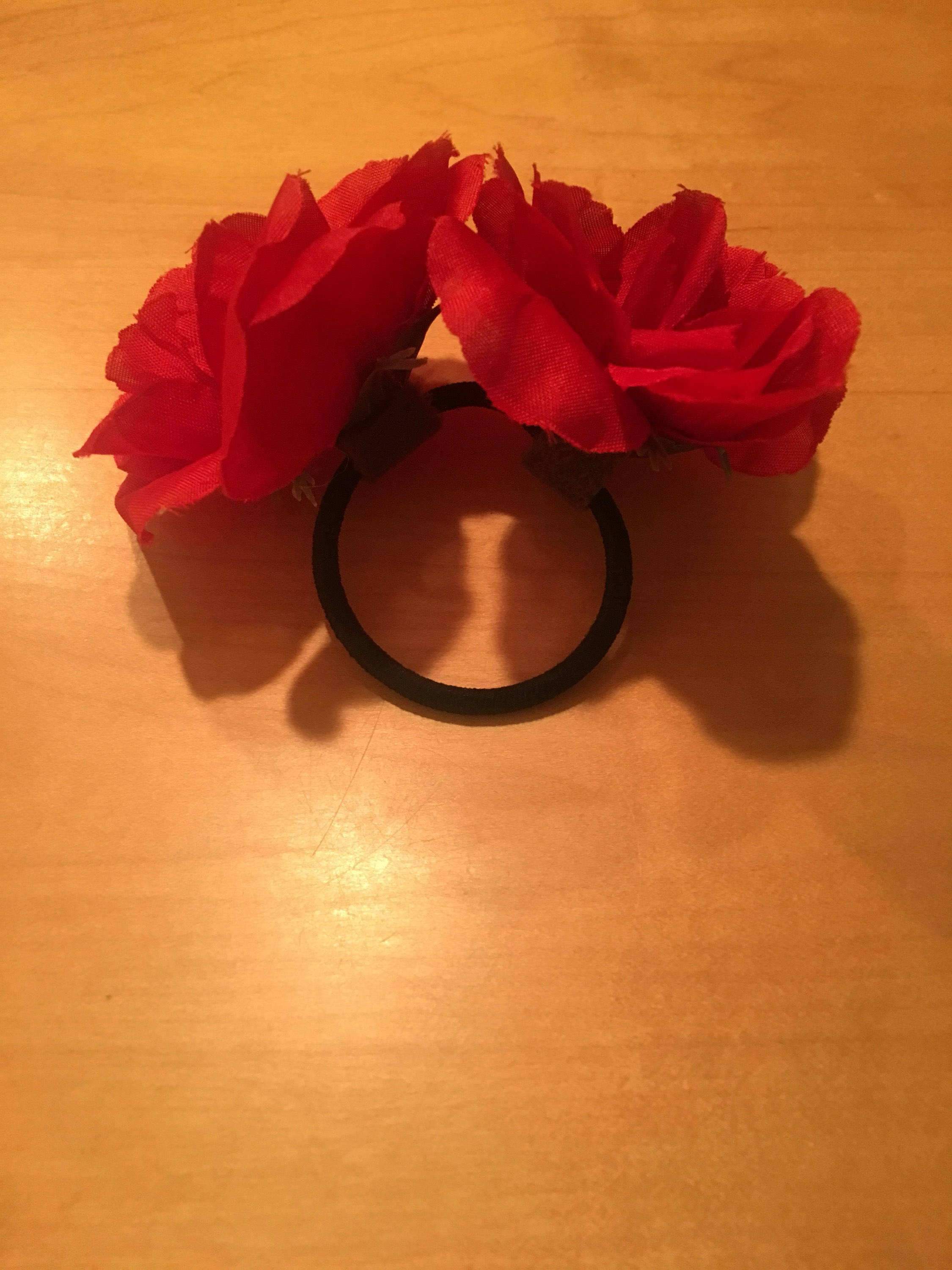 Red Rose Bun Wrap Flower Hair Tie Bun Wrap Bun Crown Bun - Etsy