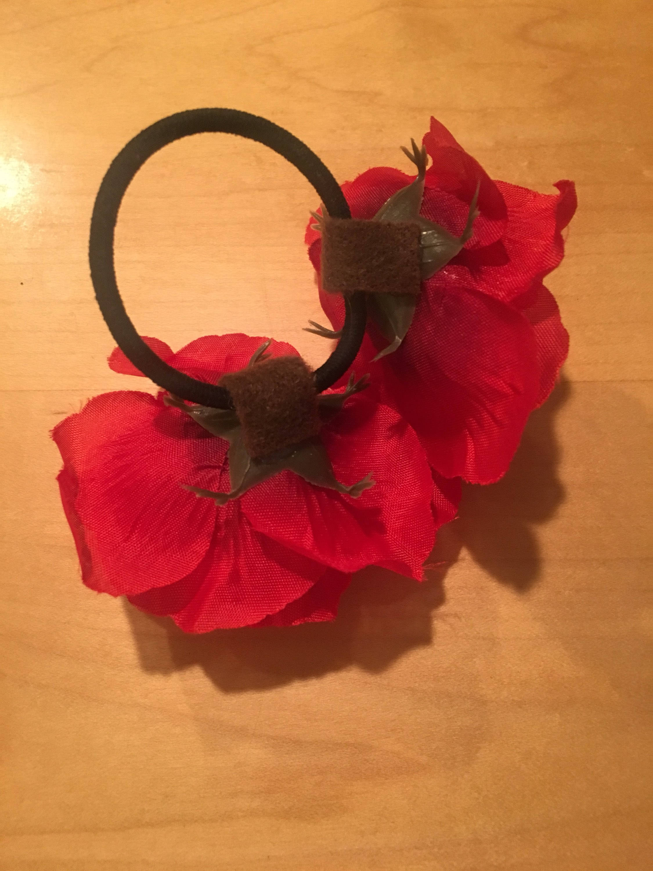 Red Rose Bun Wrap Flower Hair Tie Bun Wrap Bun Crown Bun - Etsy