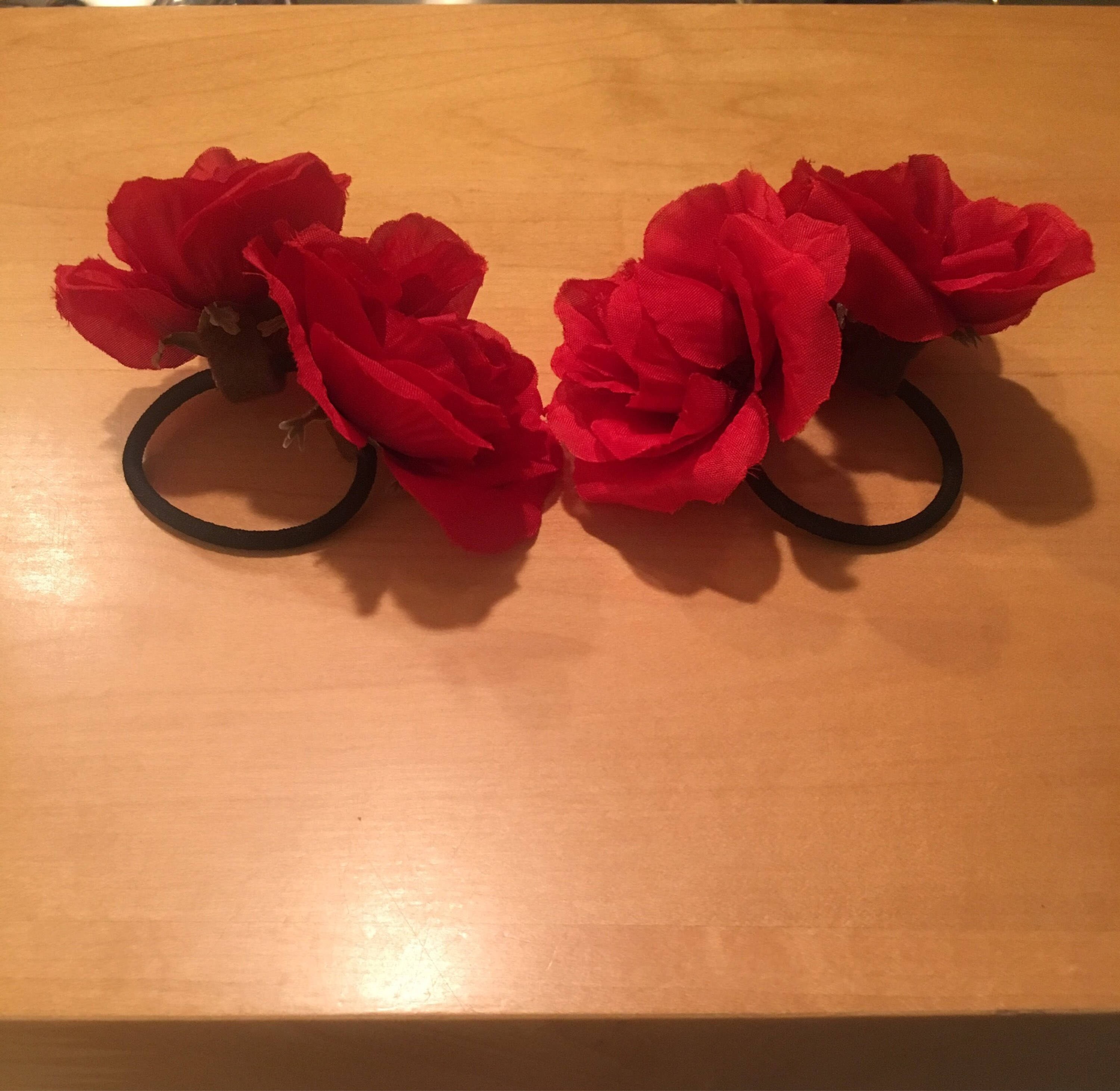 Red Rose Bun Wrap Flower Hair Tie Bun Wrap Bun Crown Bun - Etsy