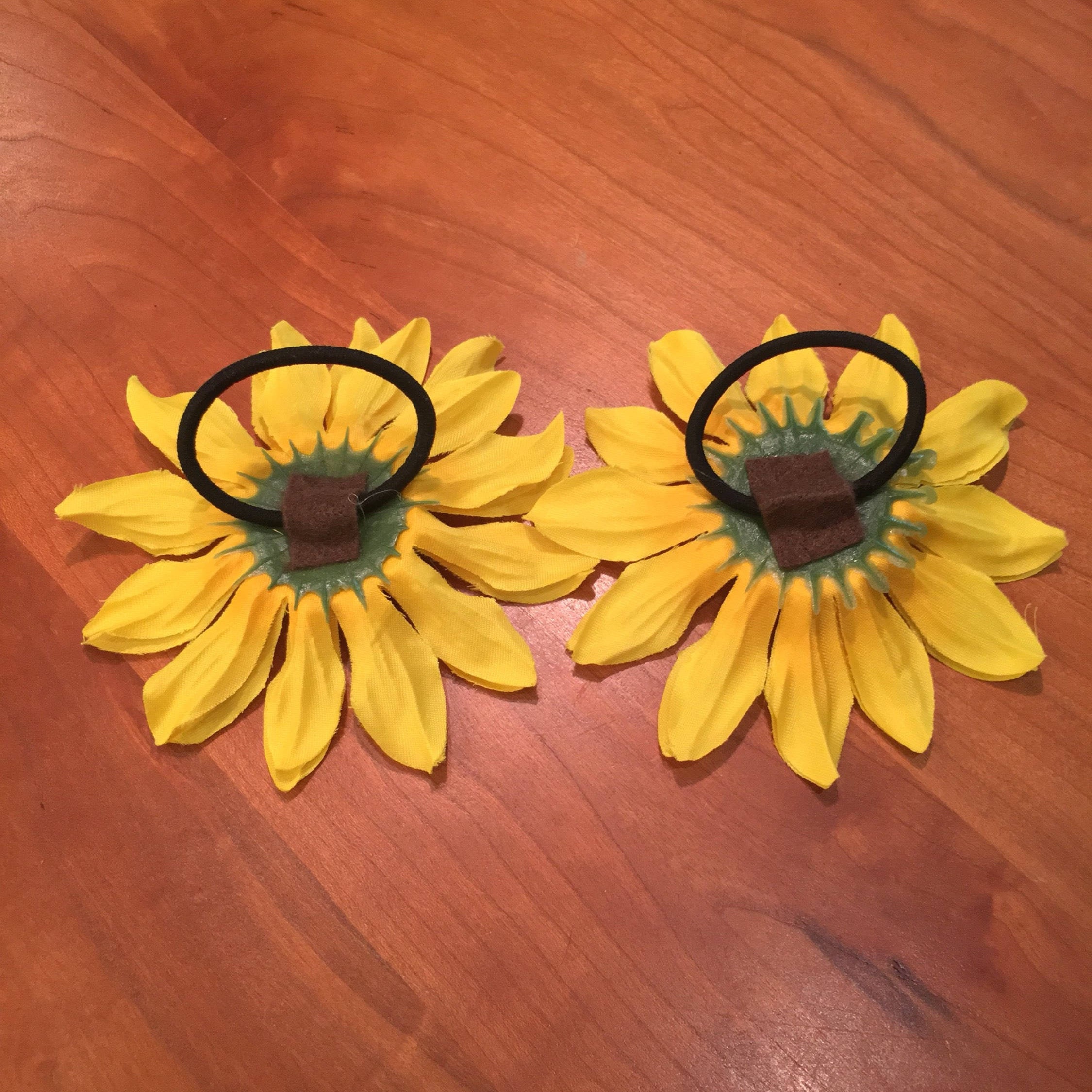 Sunflower Hair Tie Sunflower Bun Wrap Sunflower Ponytail - Etsy