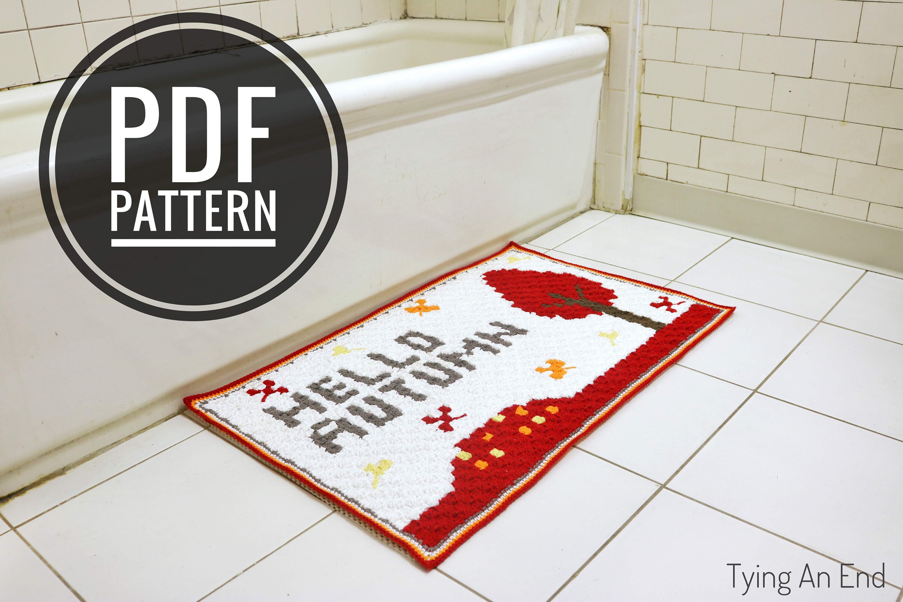 Hello Autumn Crochet Bath Mat Pattern, C2C Rug (PDF Pattern) - Etsy