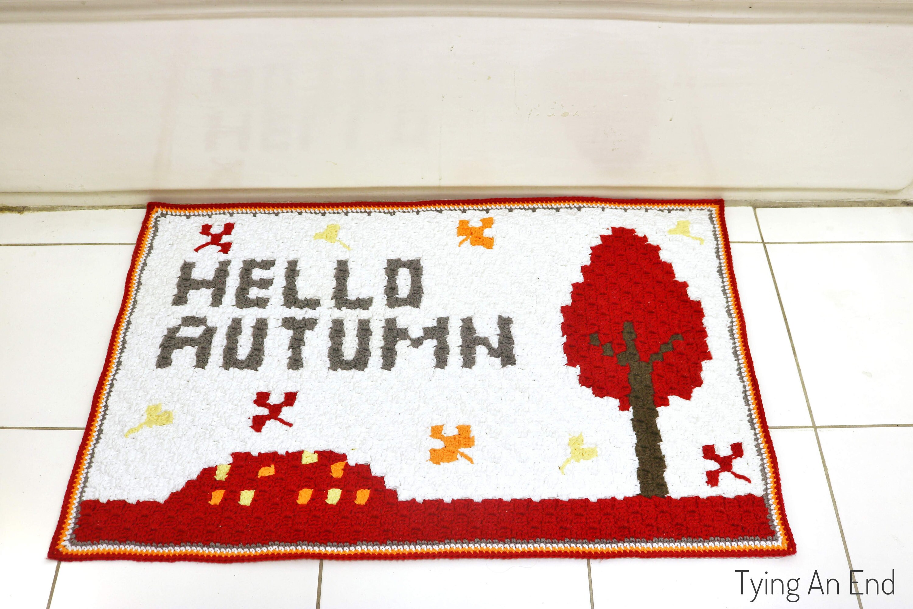 Hello Autumn Crochet Bath Mat Pattern, C2C Rug (PDF Pattern) - Etsy