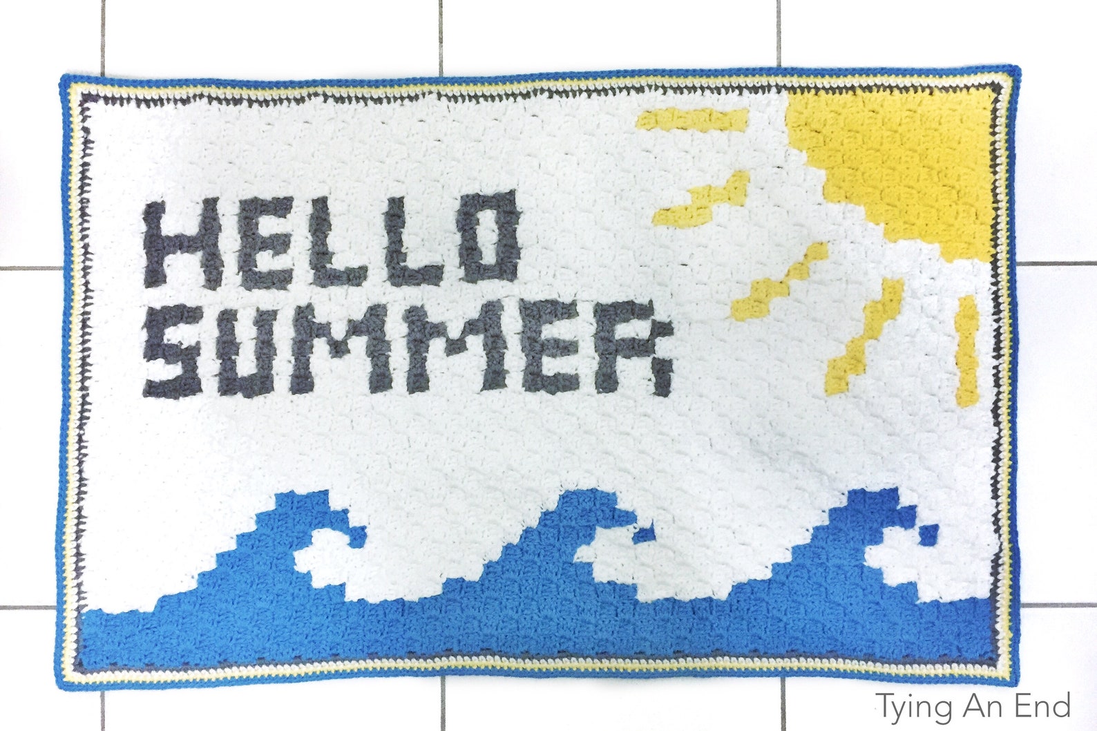 Hello Summer Bath Mat Crochet Pattern // PDF Pattern, Crochet, C2C ...