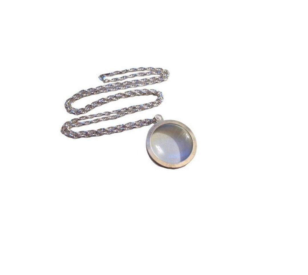 36 Rope Link Chain Magnifying Glass 4.5x Power Pendant Silver Tone ...