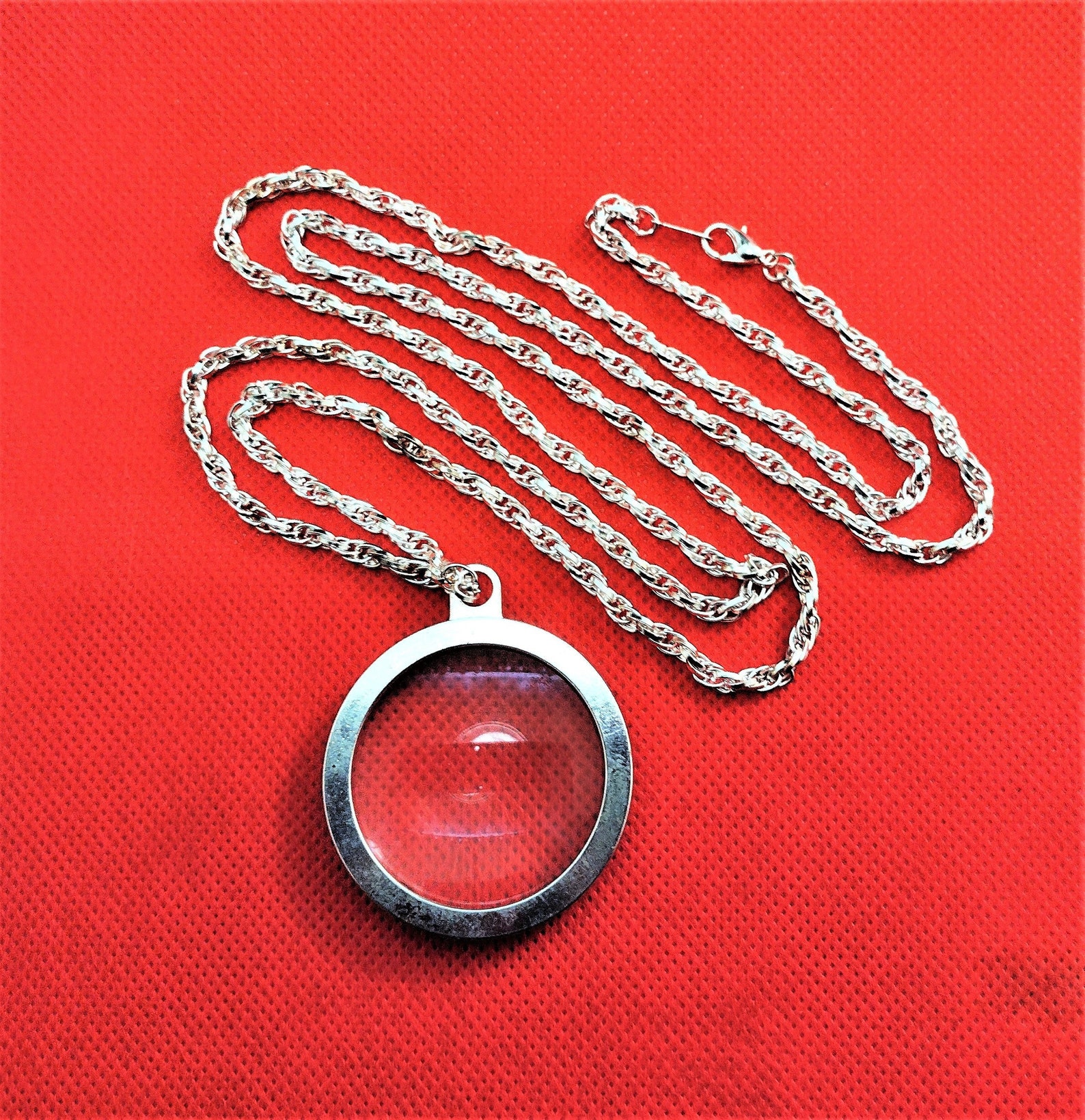 36 Rope Link Chain Magnifying Glass 4.5x Power Pendant - Etsy