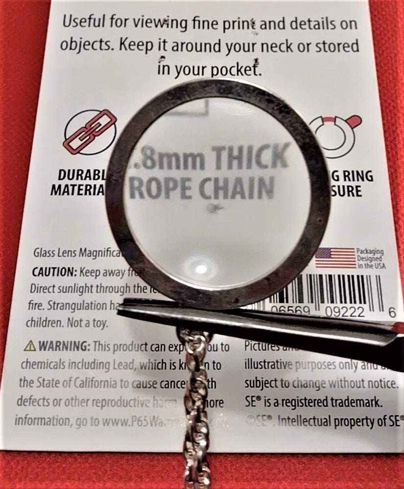 36 Rope Link Chain Magnifying Glass 4.5x Power Pendant - Etsy
