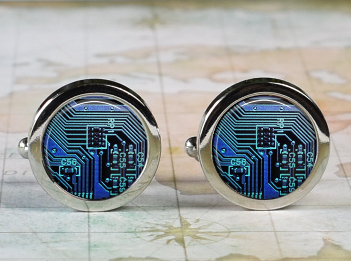 Computer Circuit Board Cufflinks Computer Cufflinks Gift for - Etsy