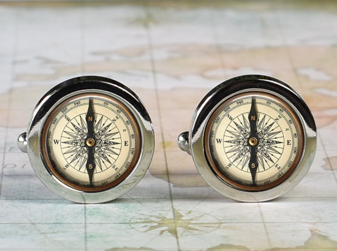 Nautical Compass Cufflinks Compass Cufflinks Graduation Gift - Etsy