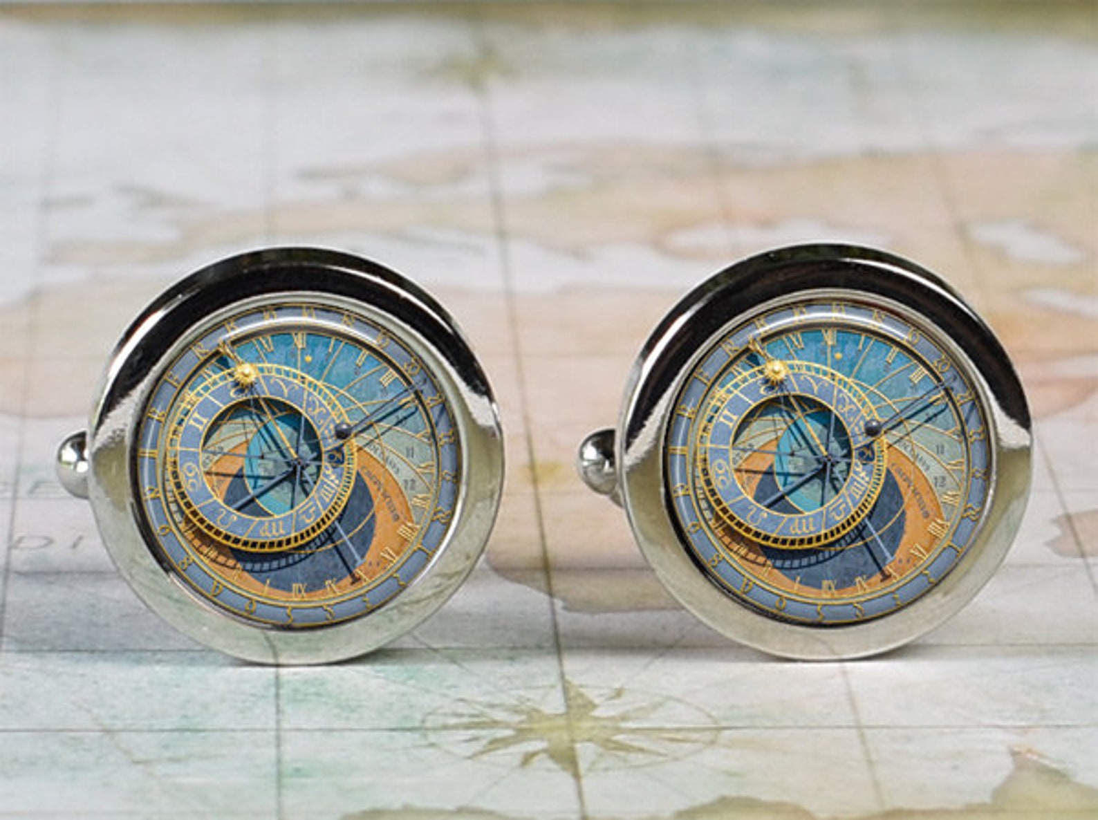 Prague Astronomical Clock Cufflinks Clockwork Cufflinks Gift | Etsy