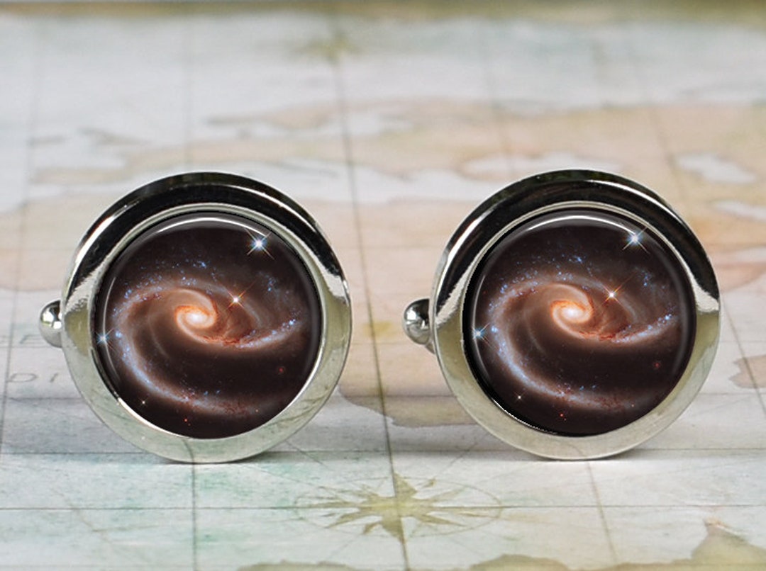 Spiral Galaxy Cuff Links, NASA Photo Cufflinks Outer Space Celestial ...