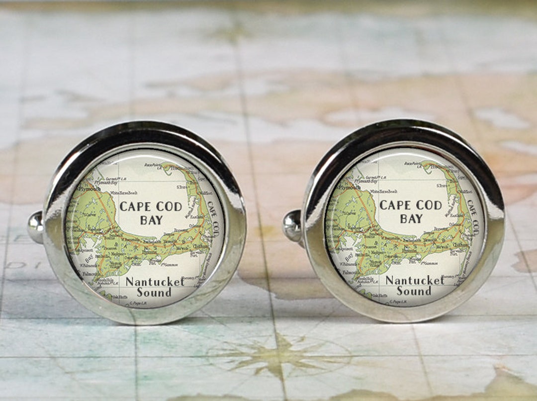 Cape Cod Cuff Links, Cape Cod Map Cufflinks Wedding Gift Anniversary ...